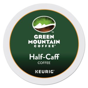 green mountain coffee roasters half caff, single-serve keurig k-cup pods, medium roast coffee, 24 count