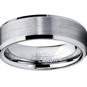 Metal Masters 6MM High Polish/Matte Finish Tungsten Ring, Bands Size 8