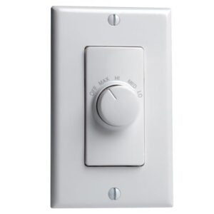 Leviton RTF01-10Z IllumaTech 1.5A Quiet Step Rotary Fan Speed Control, Single Pole, White/Ivory/Light Almond