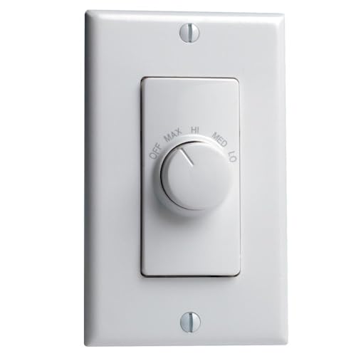 Leviton RTF01-10Z IllumaTech 1.5A Quiet Step Rotary Fan Speed Control, Single Pole, White/Ivory/Light Almond