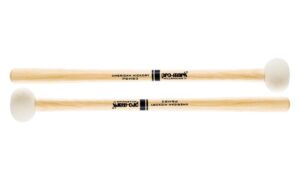 promark bass drum mallets - psmb3 performer series special extra dense felt head - ideal for 24-26 inch bass drums - american hickory handles with comfort flare grip - 1 pair