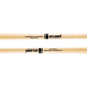 ProMark Bass Drum Mallets - PSMB3 Performer Series Special Extra Dense Felt Head - Ideal for 24-26 inch Bass Drums - American Hickory Handles with Comfort Flare Grip - 1 Pair