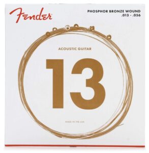 fender phosphor bronze acoustic guitar strings, ball end, 60m .013-.056