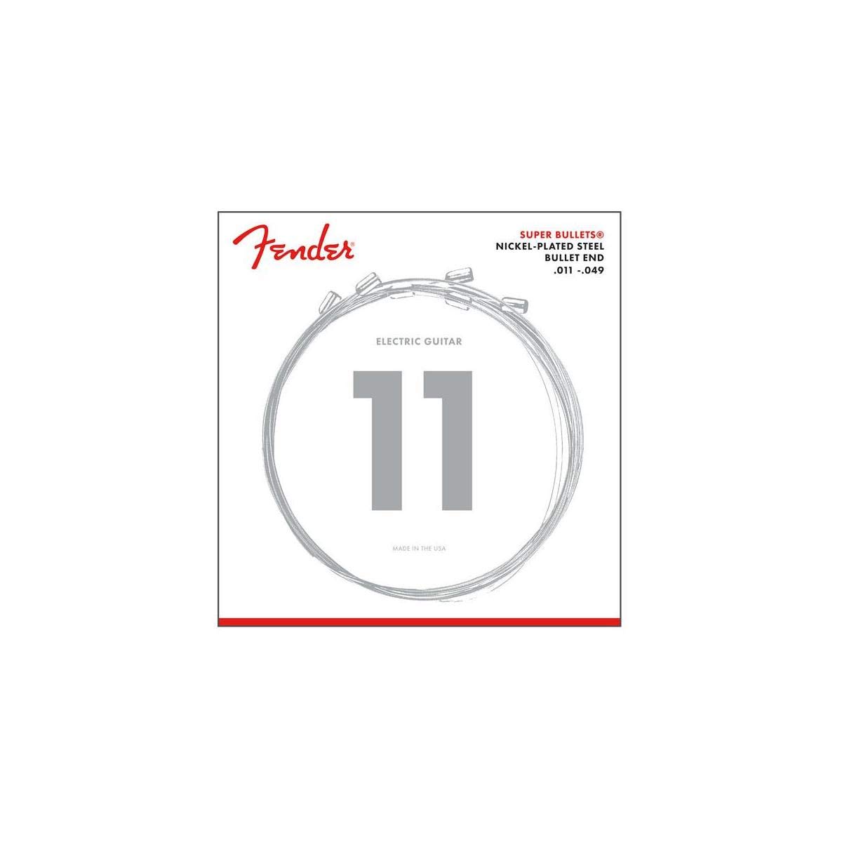 Fender Super 3250 Bullet Electric Guitar Strings, Nickel Plated Steel, Bullet End, 3250M .011-.049