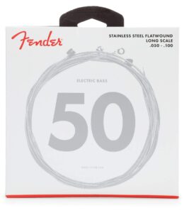 fender 9050 bass strings, stainless steel flatwound, 9050ml .050-.100