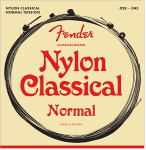 fender nylon acoustic strings, 130 clear/silver, ball end .028-.043