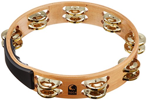 Toca Acacia Tambourine With Brass Jingles 10 Inch