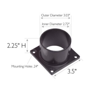 Design House 588004 3.5-inch Outdoor Pier Base Accessory Mount for Deck Porch Patio, Black