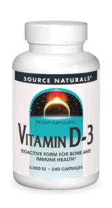 source naturals vitamin d-3 5000 iu supports bone & immune health - 240 capsules