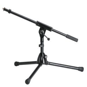 k&m - konig & meyer 25910.500.55 - very low level microphone compact stand - 1-piece boom arm - zinc die-cast base - professional grade for all musicians - german made - black