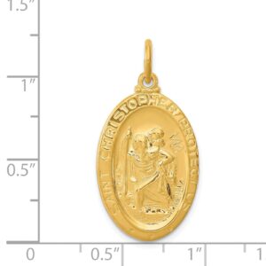 FindingKing Sterling Silver Gold Plated Saint Christopher Medal