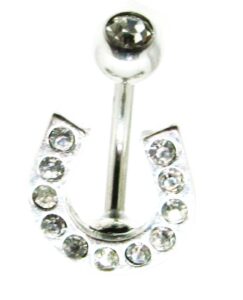 belly button ring navel horse shoe body jewelry dangle 14 gauge horseshoe ch150