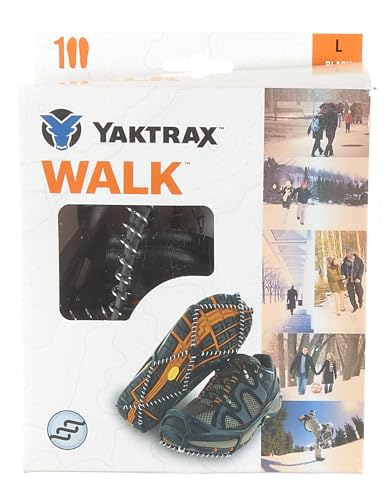 Yaktrax Walker Traction Cleats for Snow and Ice,Black,Large