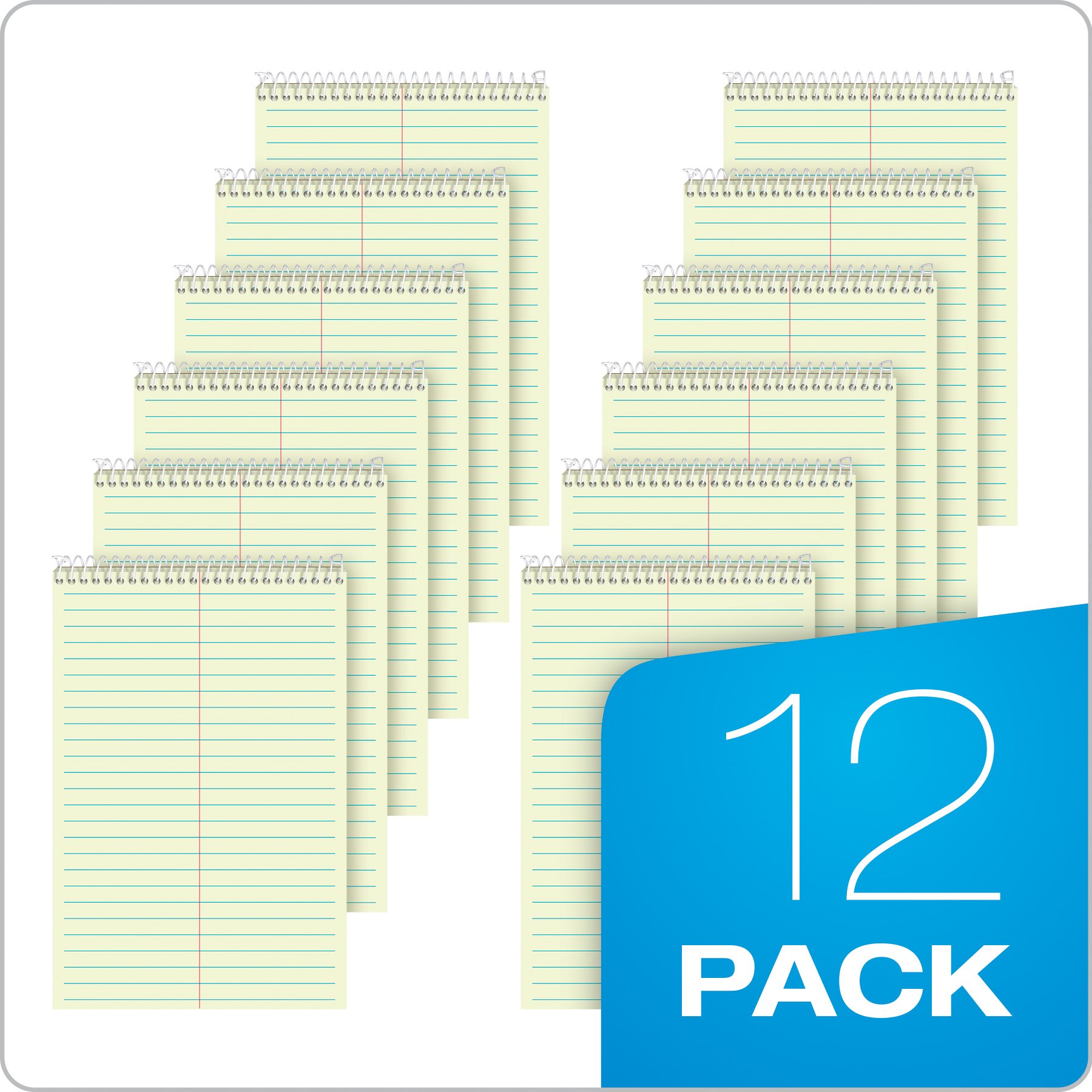 TOPS Steno Books, 6" x 9", Gregg Rule, Green Tint Paper, 60 Sheets, 12 Pack (8001)