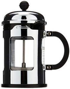 bodum chambord 4 cup french press coffee maker with locking lid stainless steel, 17-ounce