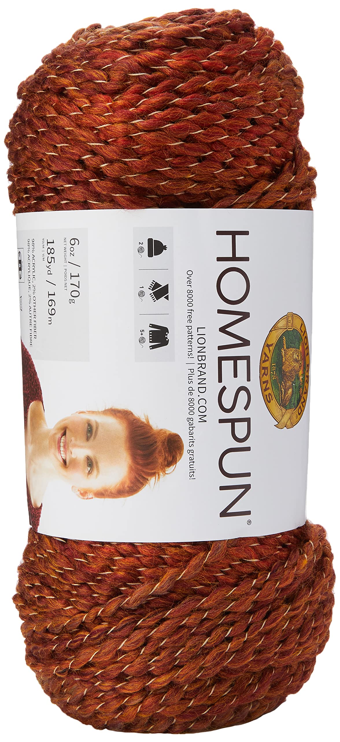 Lion Brand Homespun Yarn Wildfire (408)