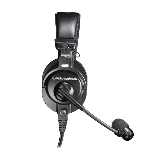 Audio-Technica BPHS1 Broadcast Stereo Headset with Dynamic Cardioid Boom Mic Black, Adjustable