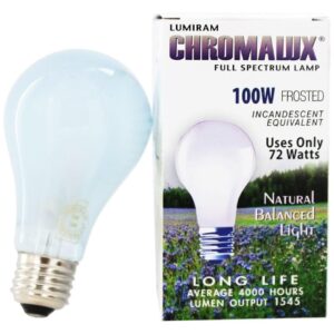 Chromalux H&PC-67531, 1 Count (Pack of 1), Light Bulb Frosted Full Spectrum (100 Watt)