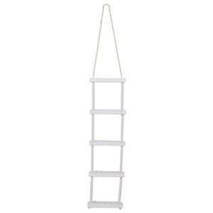 attwood 11865-4 rope ladder, 5-step, 11 ¾-inch-wide blow-molded steps, textured step surfaces, nylon rope