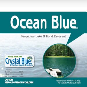 Crystal Blue Ocean Blue Pond Dye - 1 Gallon - Aqua Blue Color Treats up to 1 Acre - Clean, Clear & Aqua Blue Water - Environmentally Friendly Pond Dye