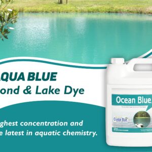 Crystal Blue Ocean Blue Pond Dye - 1 Gallon - Aqua Blue Color Treats up to 1 Acre - Clean, Clear & Aqua Blue Water - Environmentally Friendly Pond Dye