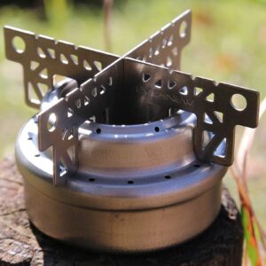 Evernew Titanium Alcohol Stove Cross Stand, Sand Leather