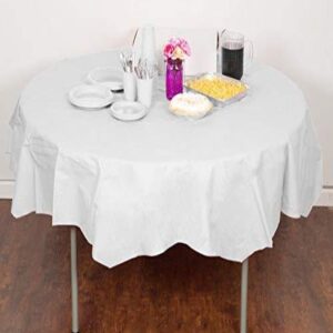 White Tissue/Poly 82" Octy/Round Paper Tablecover