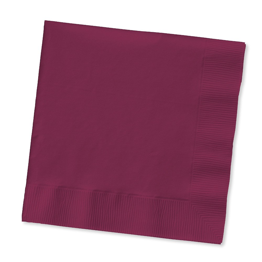 Creative Converting Burgundy Red Beverage Paper Napkins, DAA