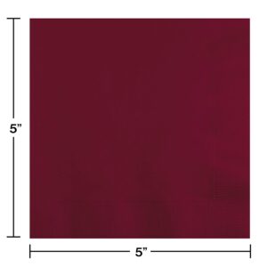 Creative Converting Burgundy Red Beverage Paper Napkins, DAA