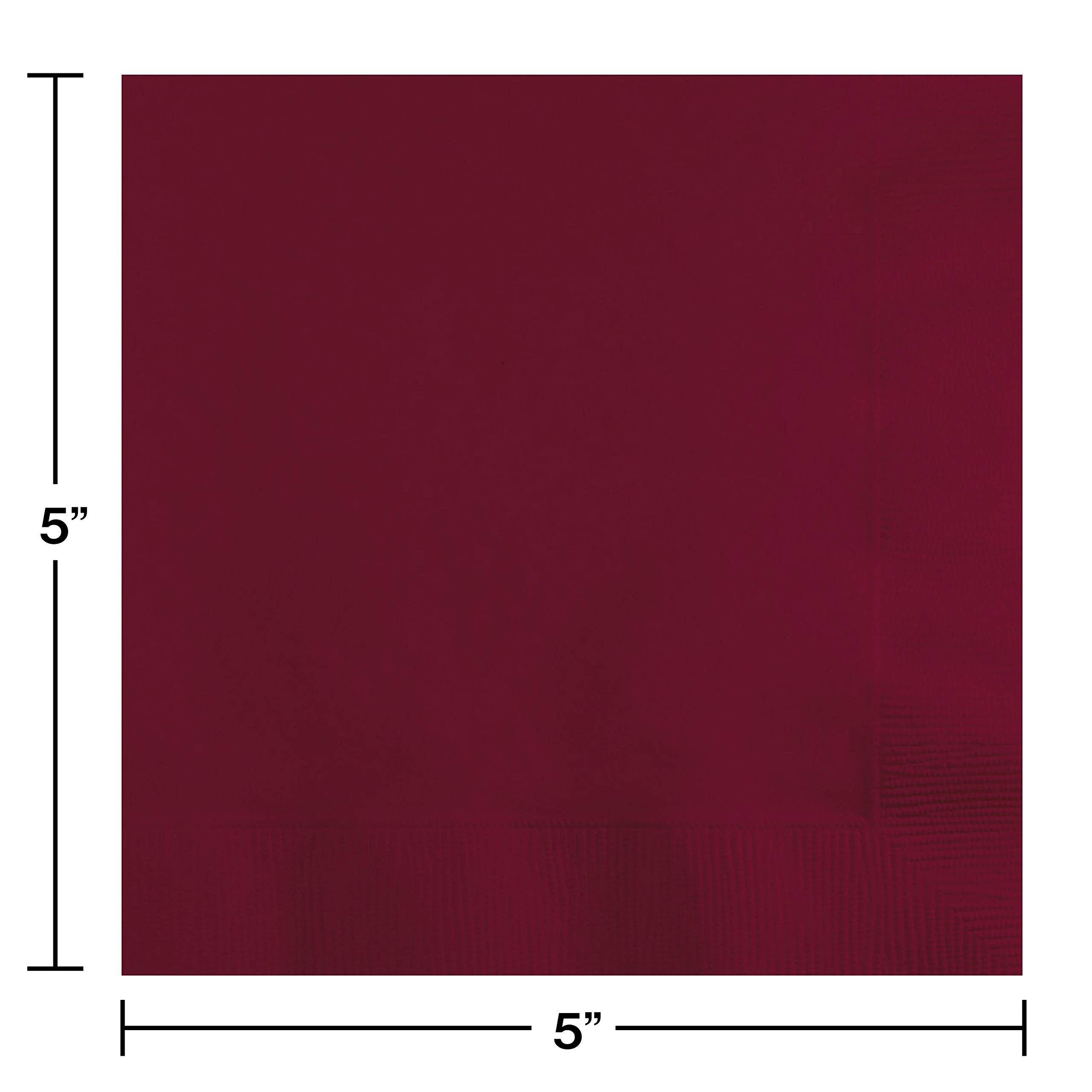 Creative Converting Burgundy Red Beverage Paper Napkins, DAA