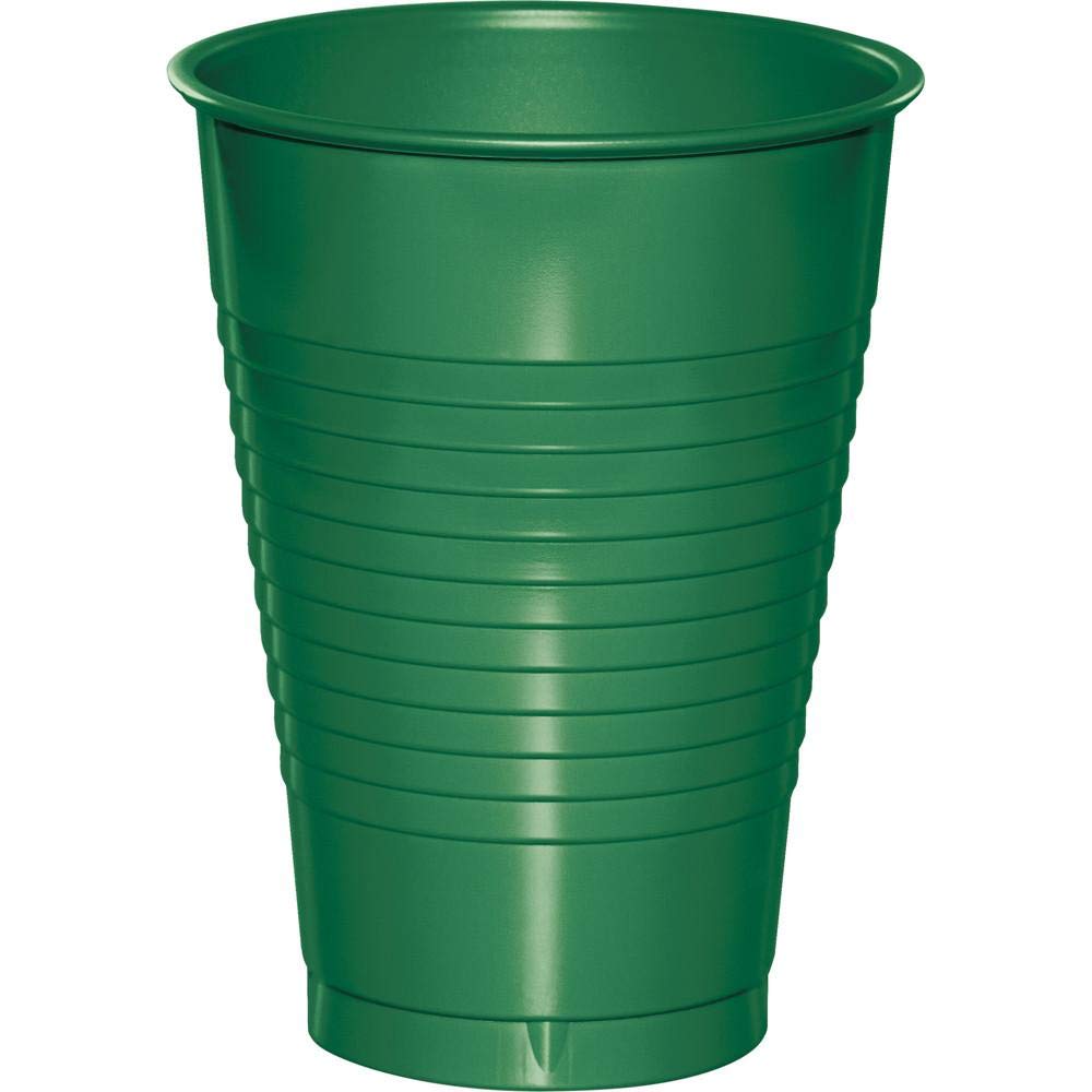 Creative Converting Plastic Cups, 12 oz, Emerald Green