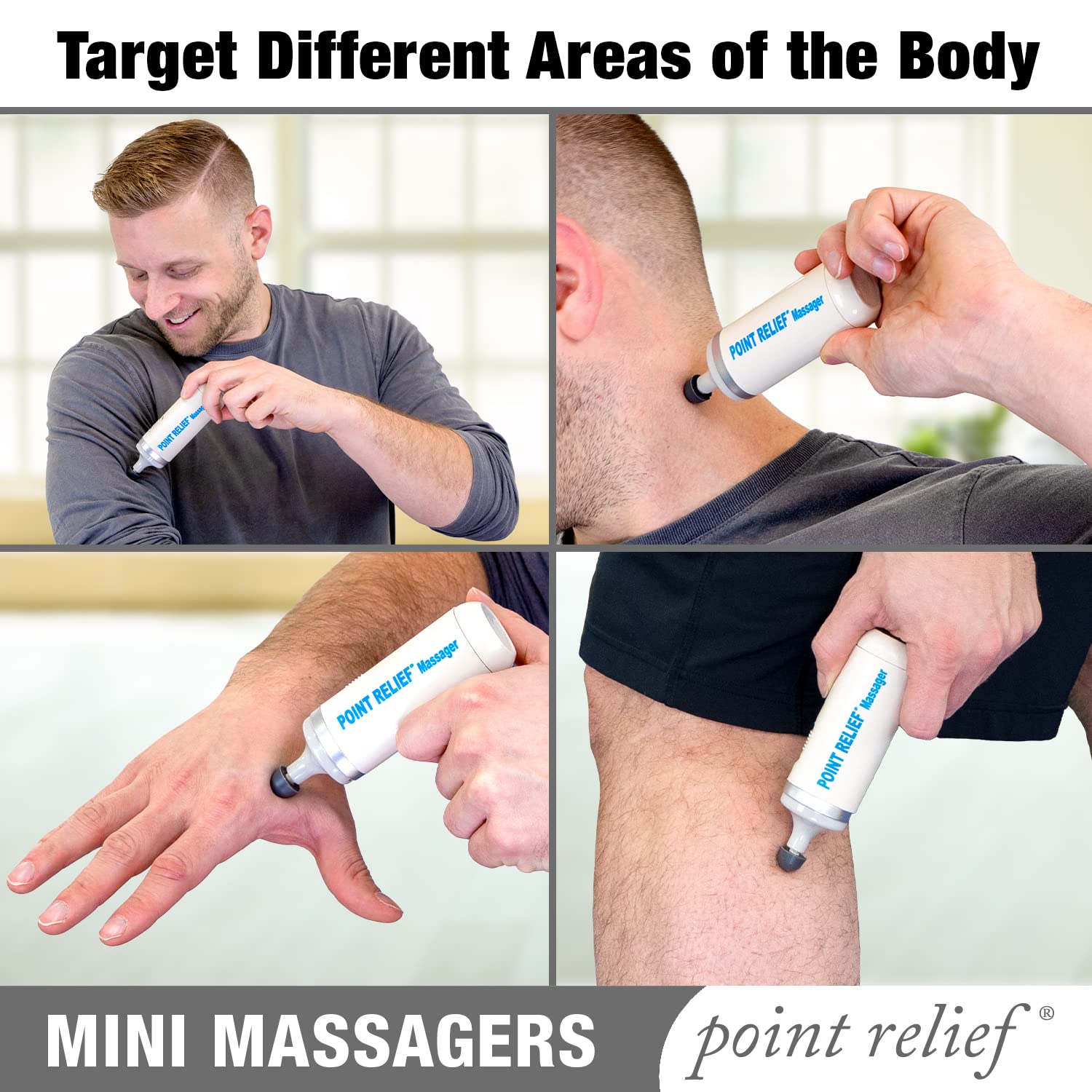 Point Relief 14-1050 Mini Massager for Handheld Targeted Massage Therapy Relieve Muscle Pain