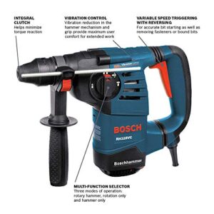 BOSCH RH328VC 1-1/8 Inch SDS-plus Rotary Hammer with Variable Speed, Vibration Control