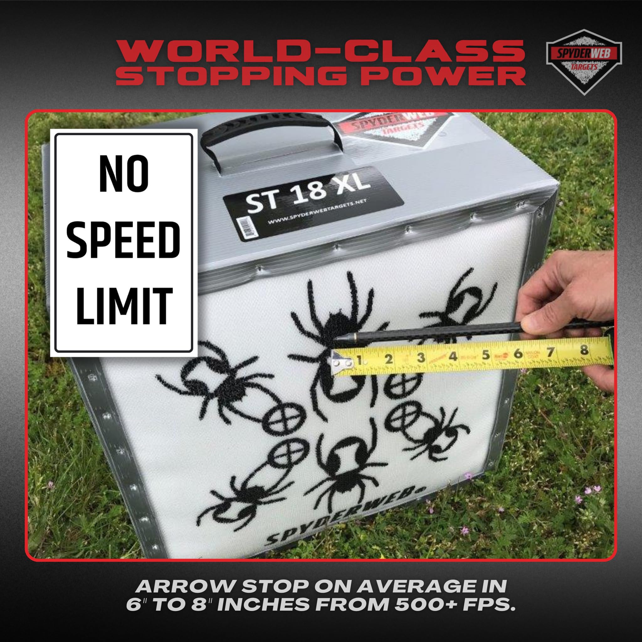 SpyderWeb ST18XL-Crossbow Archery Target for 500 FPS or More-18x18x14-Field Tip Only-No Speed Limit Stopping Power