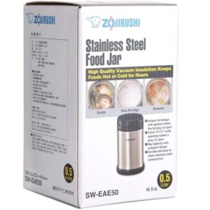 Zojirushi Steel Food Jar, 16.9-Ounce, Black/Stainless