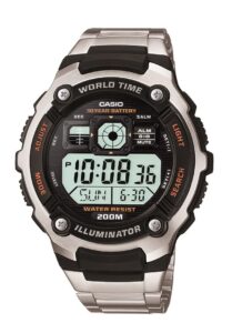 casio men's ae2000wd-1av silver-tone multi-functional digital sport watch