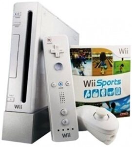 wii with wii sports game - white