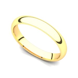 juno jewelry 18k yellow gold 3mm classic plain comfort fit wedding band ring, 6.5