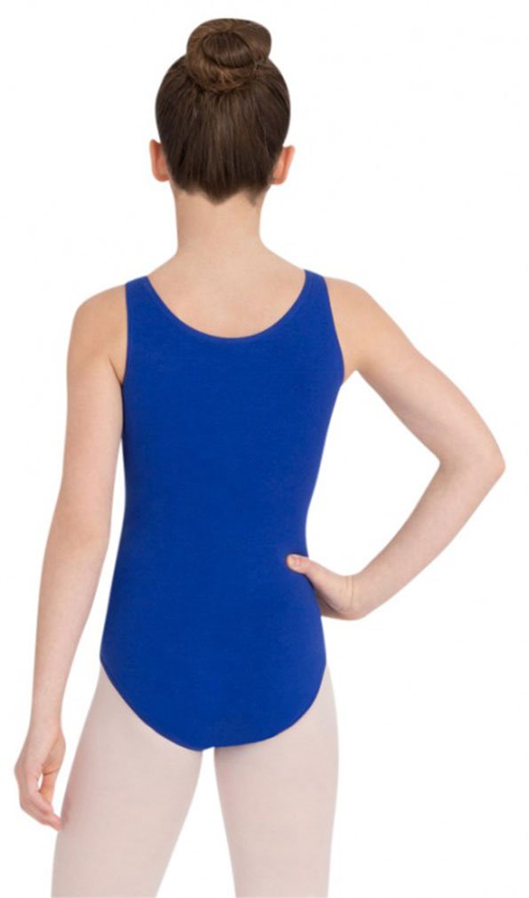 Capezio Girls' Big High-Neck Tank Leotard, Royal, Medium