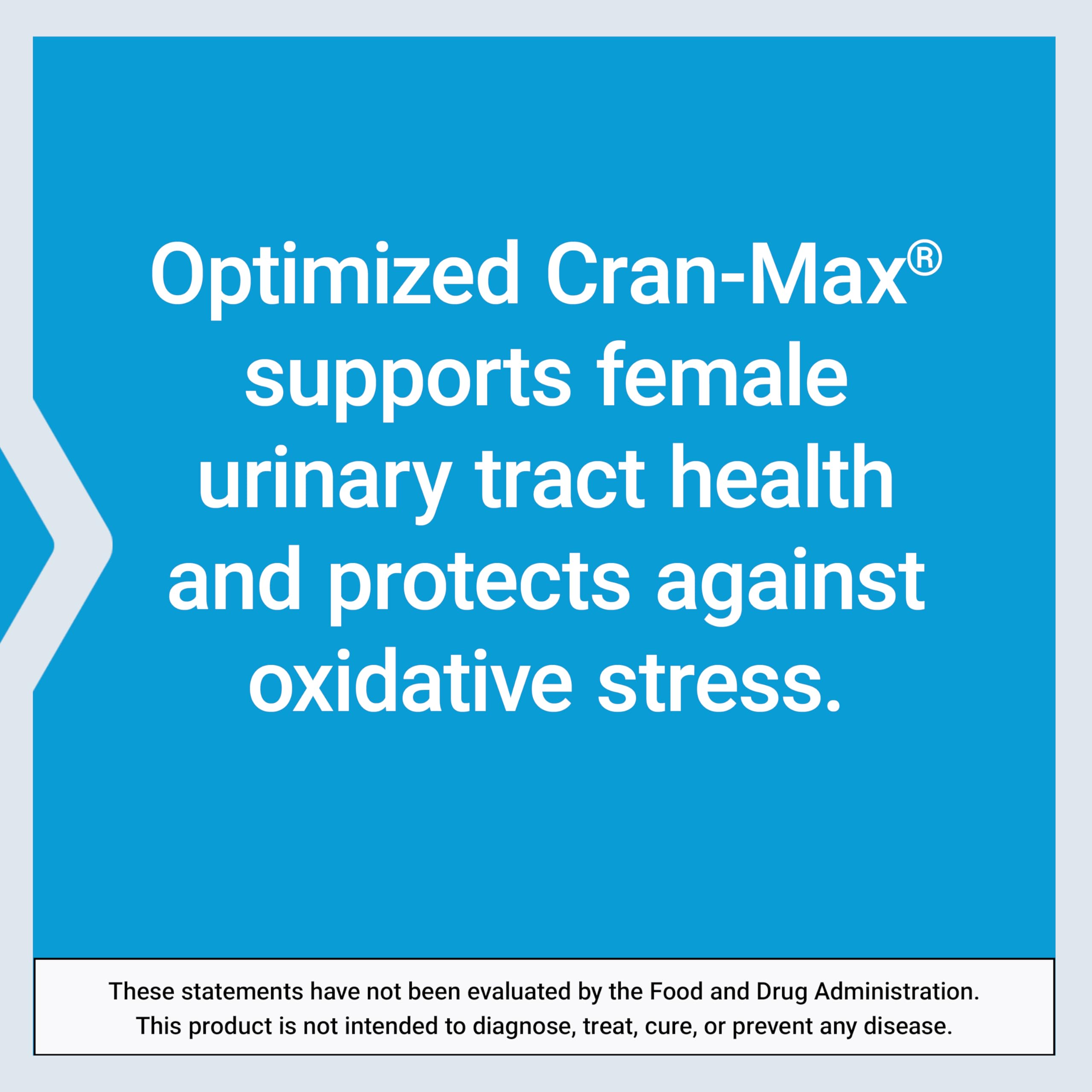 Life Extension Optimized Cran-Max®, cranberry whole fruit concentrate with hibiscus extract, best in class support for female urinary tract health, gluten-free, vegetarian, non-GMO, 60 capsules