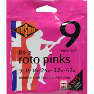 rotosound roto pinks double deckers electric guitar strings 2-pack