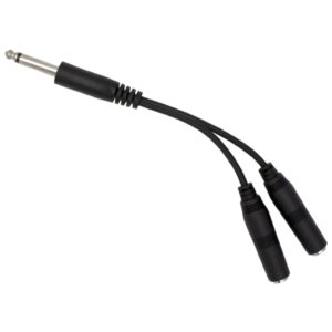 ampridge ga101 jam cable dual guitar adapter 1/4" stereo instrument cable