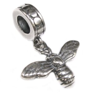 queenberry sterling silver honey bee european style dangle bead charm