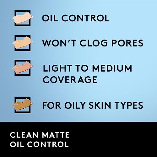 COVERGIRL, Clean Matte Liquid Foundation, Ivory 505, 1 oz, 1 Count (packaging may vary)