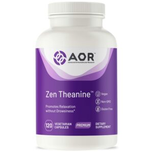 aor, zen theanine, natural supplement to promote relaxation, fast-acting non-drowsy formula, vegan, 120 capsules (120 servings)