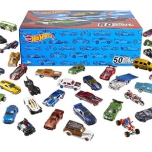 Hot Wheels Toy Trucks & Cars, 50-Pack, Set of 50 1:64 Scale Individually Packaged Vehicles, Instant Collection (Styles May Vary) (Amazon Exclusive)