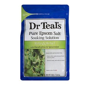 dr teal's epsom salt soaking solution with eucalyptus spearmint, 48 oz (packaging may vary)