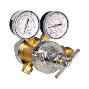 miller electric 30 series gas regulator 50 psi, 2", helium, nitrogen, inert gas (35-50-580)