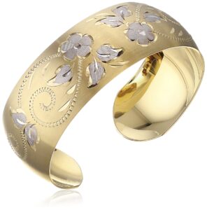 amazon essentials 14k yellow gold-filled hand engraved cuff bracelet (previously amazon collection)