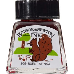 winsor & newton drawing ink, 14ml bottle, burnt sienna